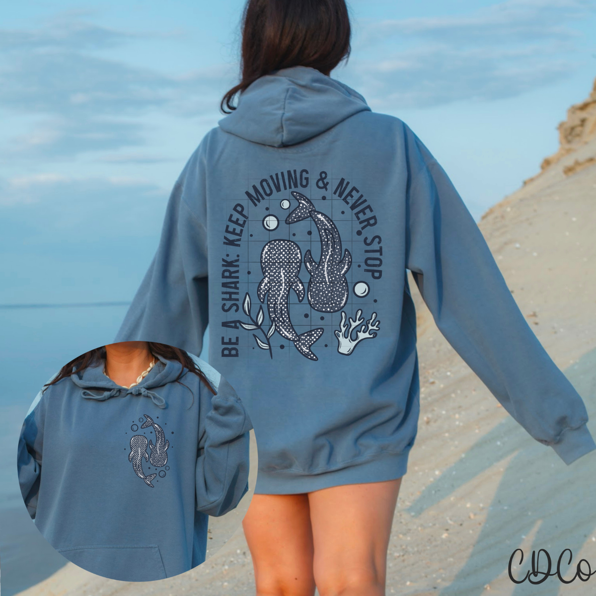 Be A Shark Keep Moving / Black w/3.5" pocket 4435 DTF – Chase Design Co.