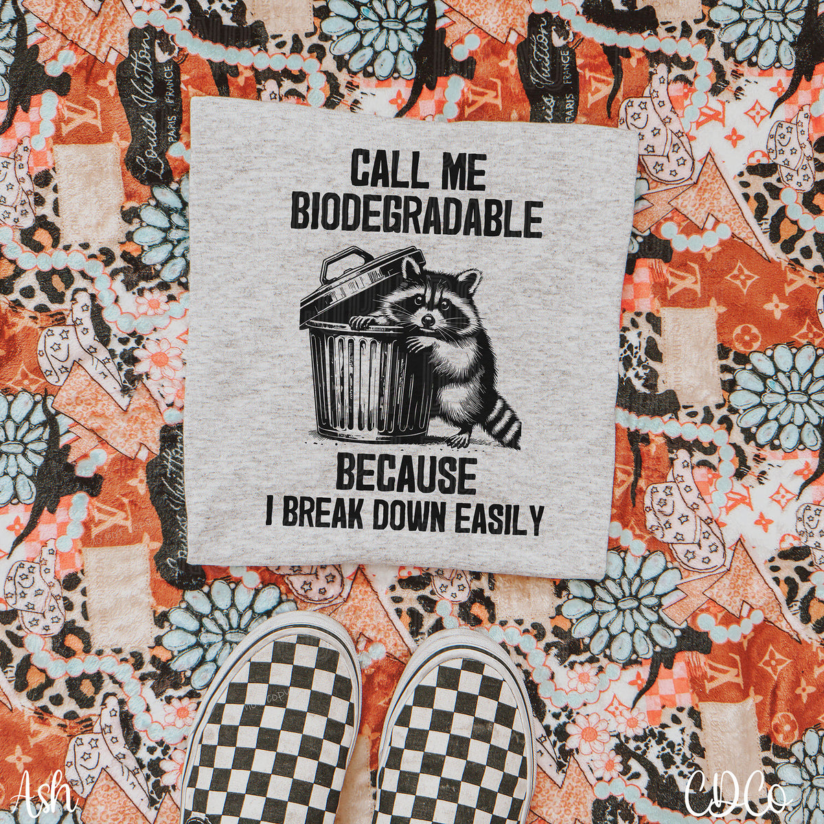 Call Me Biodegradable Raccoon DTF – Chase Design Co.