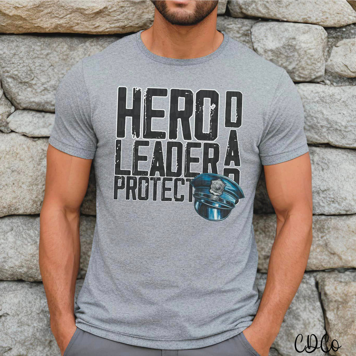 Dad Hero Leader Protect Police Officer DTF – Chase Design Co.