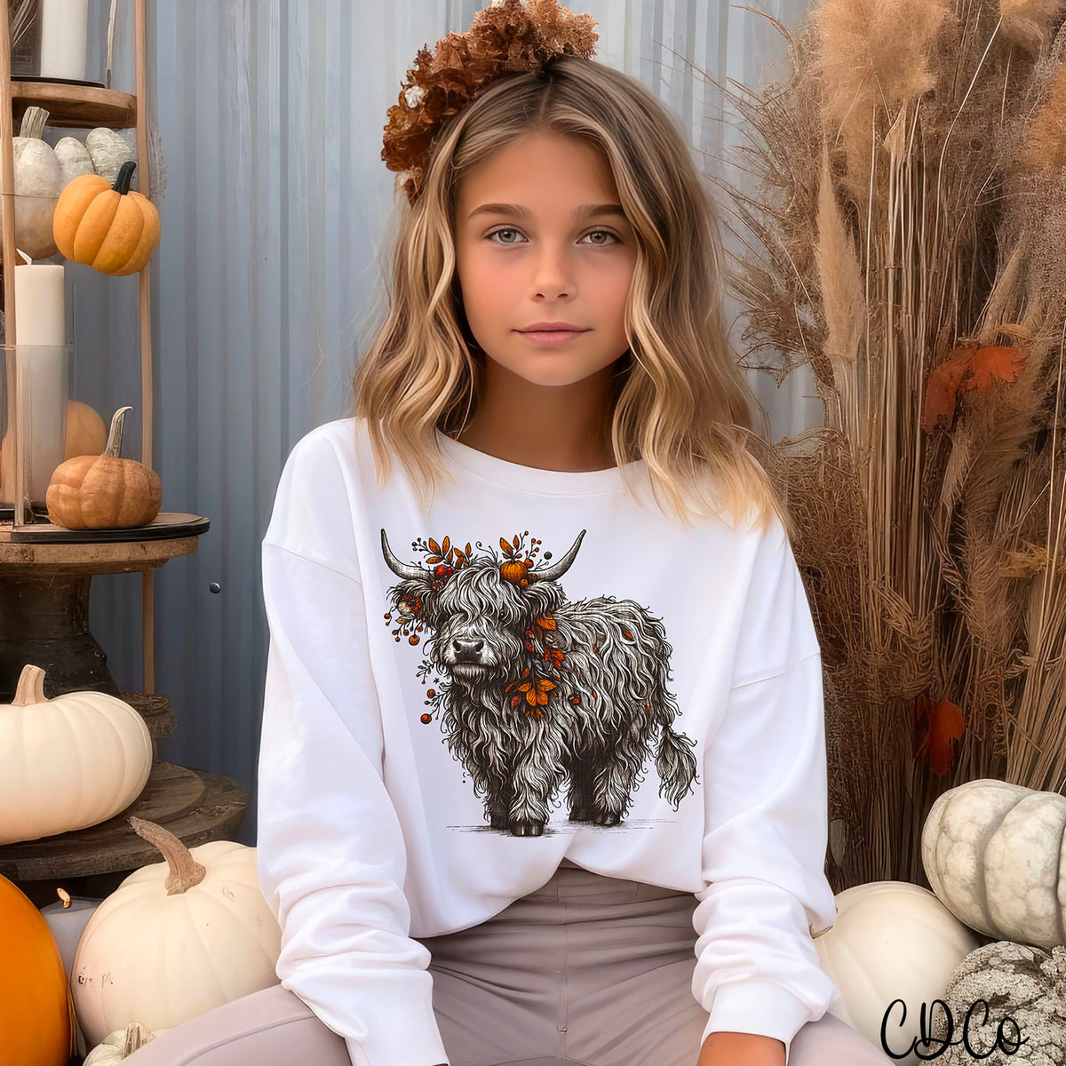 Fall Shaggy Cow Highland DTF – Chase Design Co.