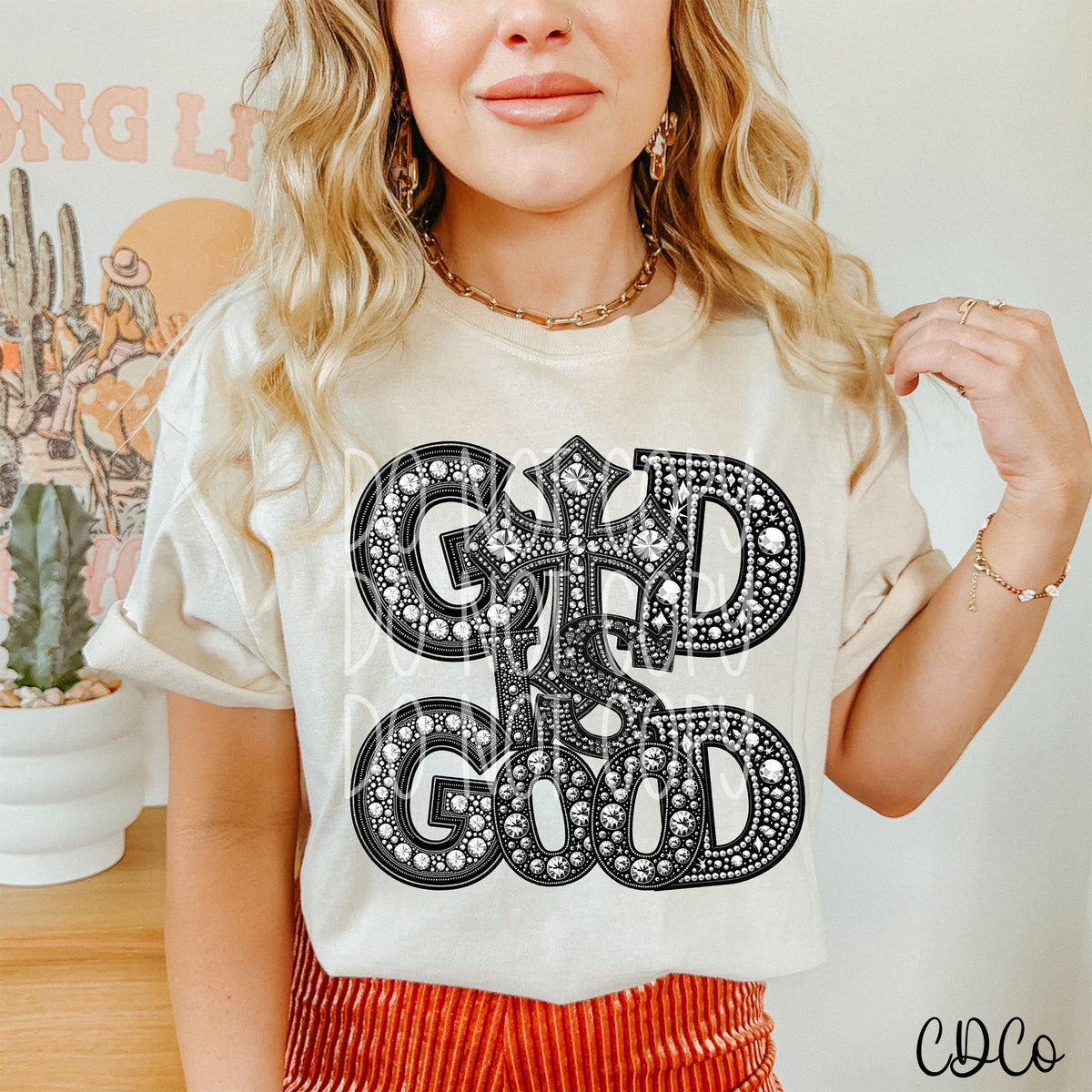 Faux Bling God is Good DTF – Chase Design Co.