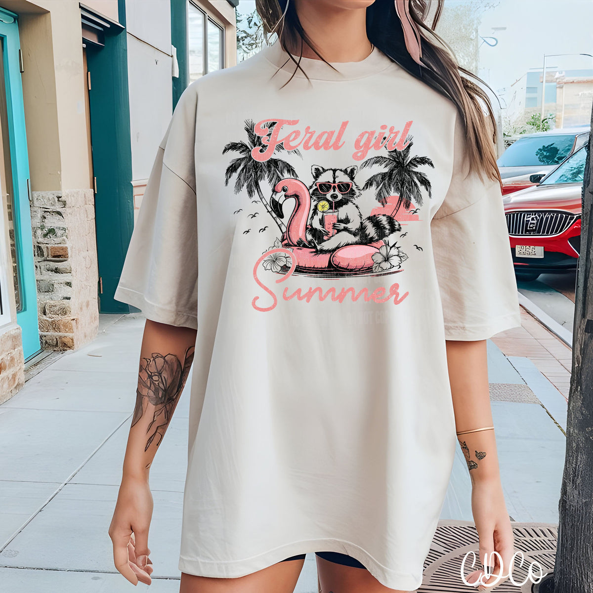 Feral Girl Summer Lemon Raccoon 5073 DTF – Chase Design Co.