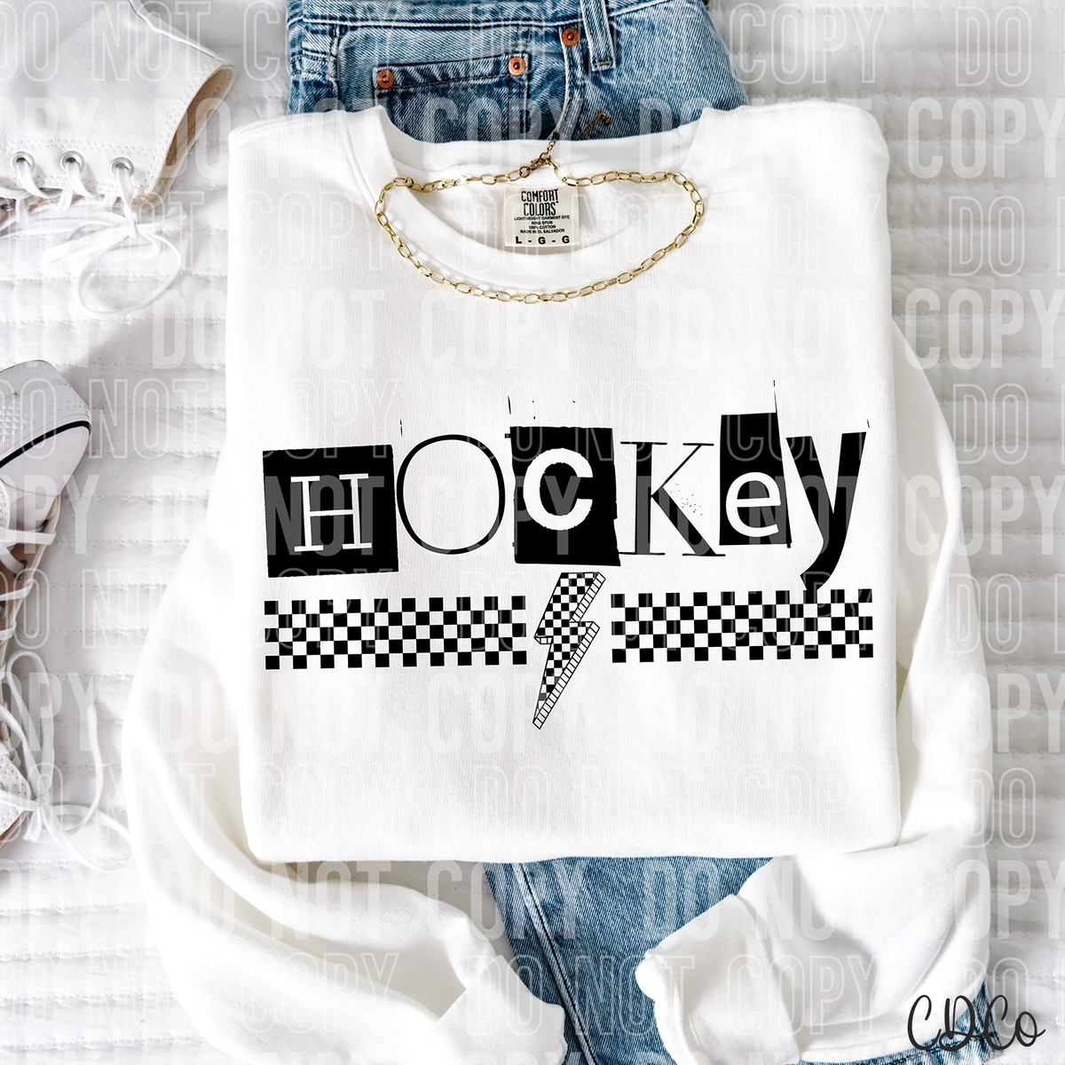 Hockey Checkered Bolt 6083 DTF – Chase Design Co.