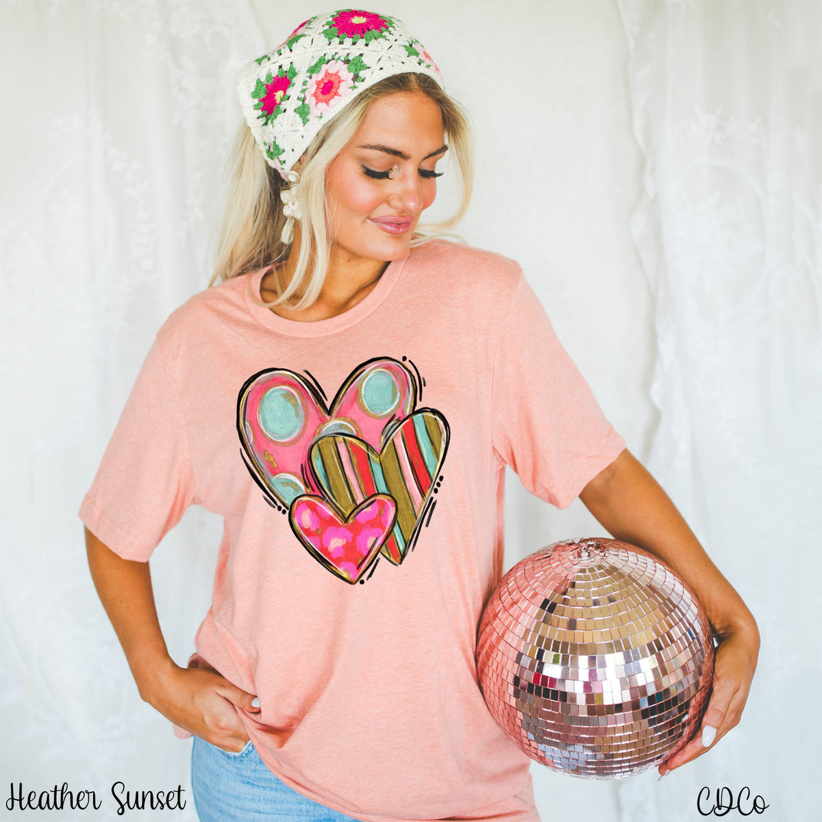Hand-Drawn Heart Trio DTF – Chase Design Co.