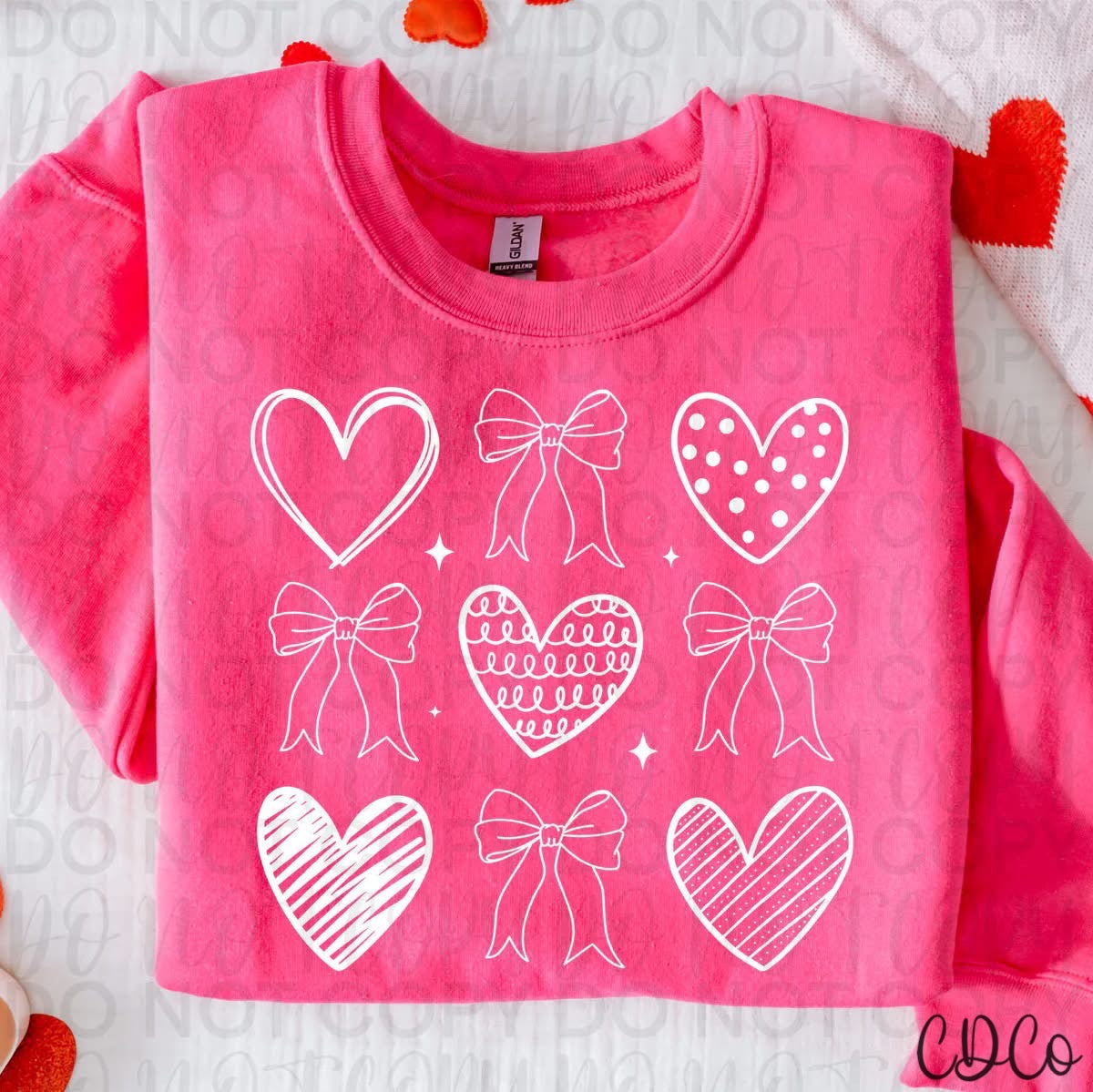 Hearts & Bows Grid White 8924 DTF – Chase Design Co.