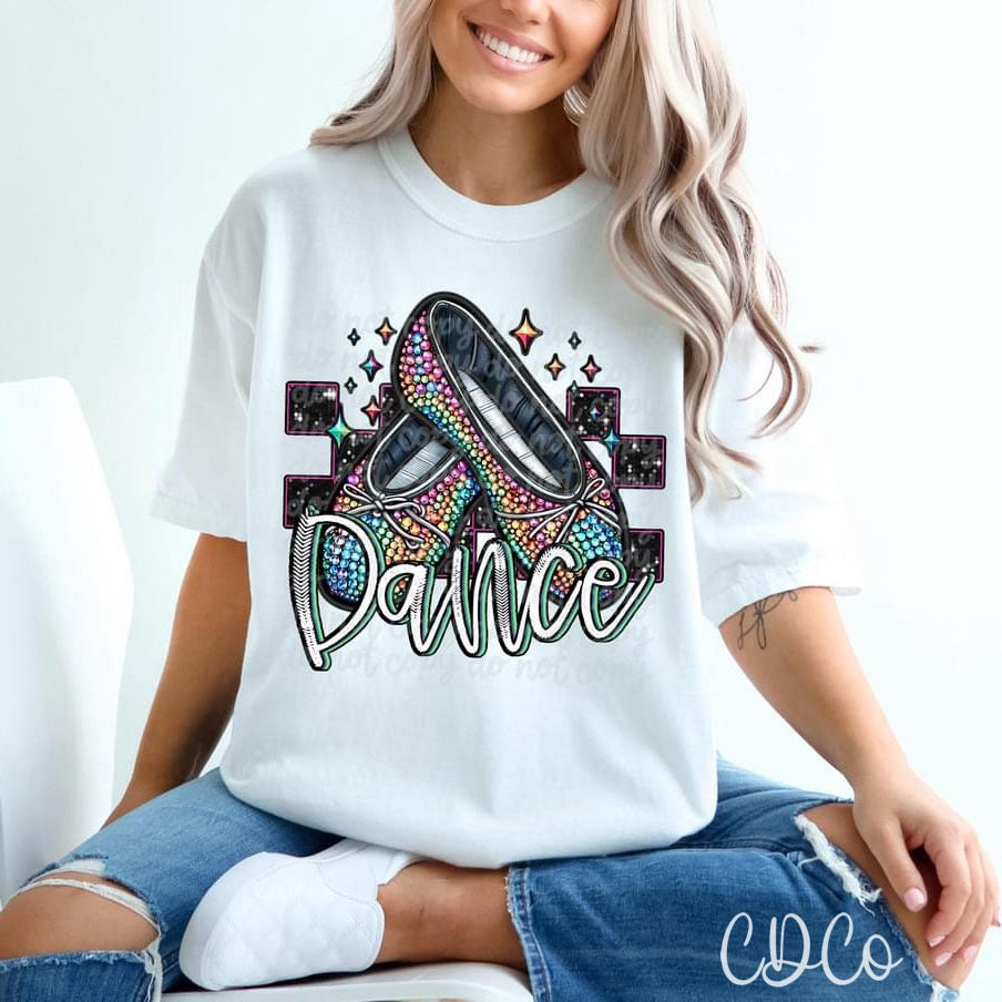 Bright Faux Rhinestone Bling Dance Slipper DTF – Chase Design Co.