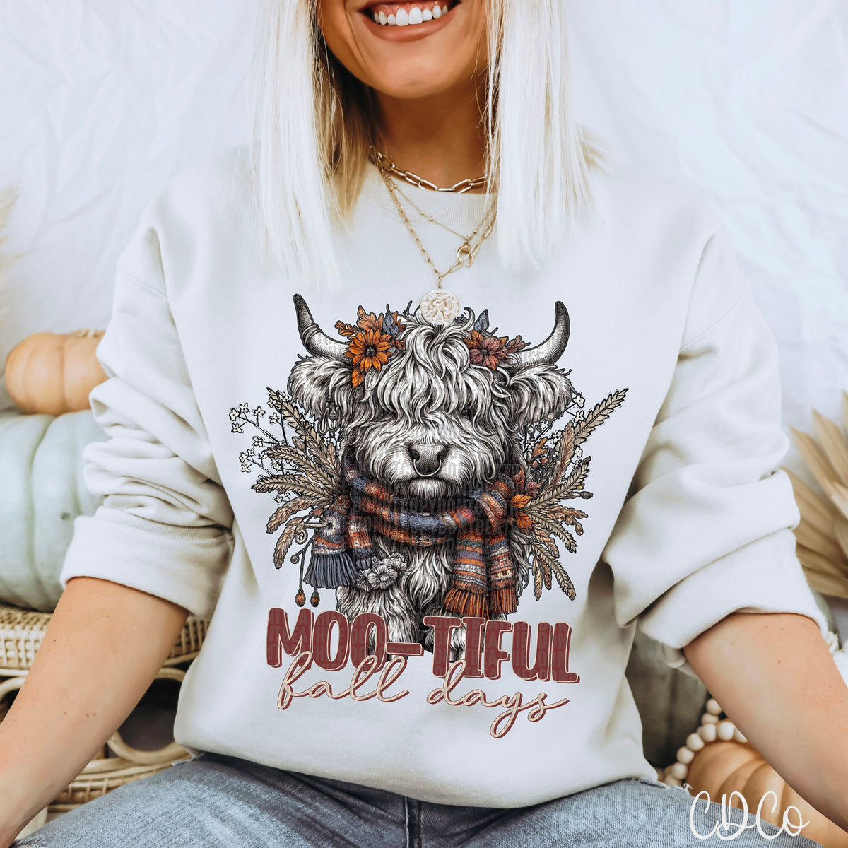 MOO-TIFUL Fall Days Cow Highland DTF – Chase Design Co.