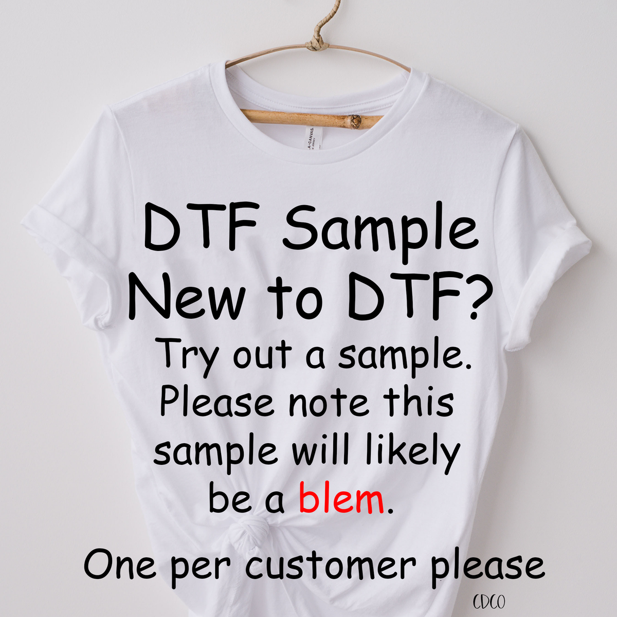 DTF Sample - ONE PER CUSTOMER - Sample will likely be a blem/defect sa ...