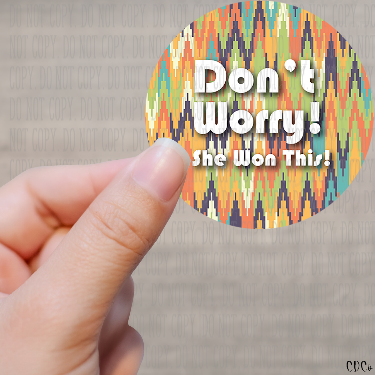 Don't Worry She Won This Chevron Brights Sticker Sheet – Chase Design Co.