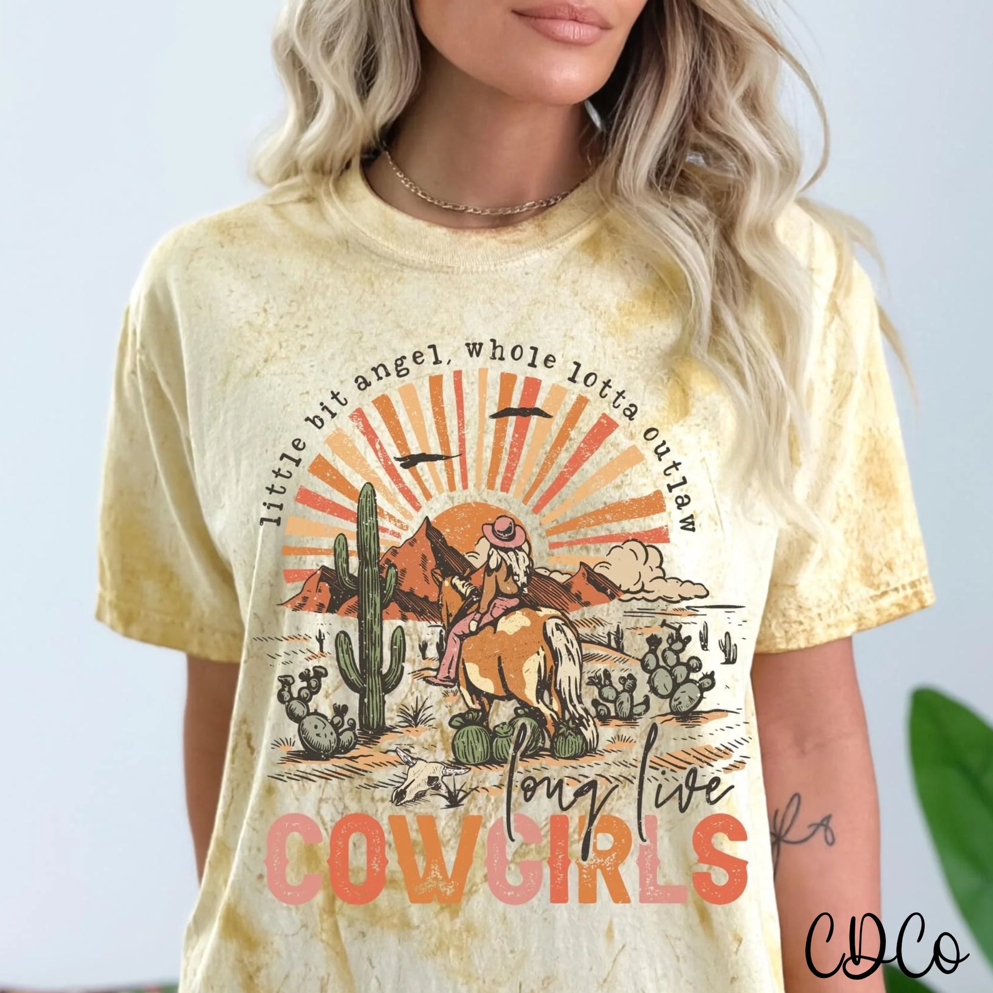 Little Bit Angel Whole Lotta Outlaw Long Live Cowgirls DTF – Chase Design Co.